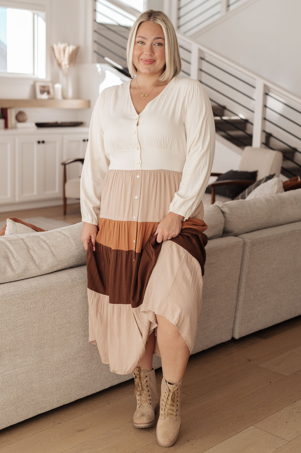 Spice of Life Color Block Midi Dress – Edgewood Outfitters